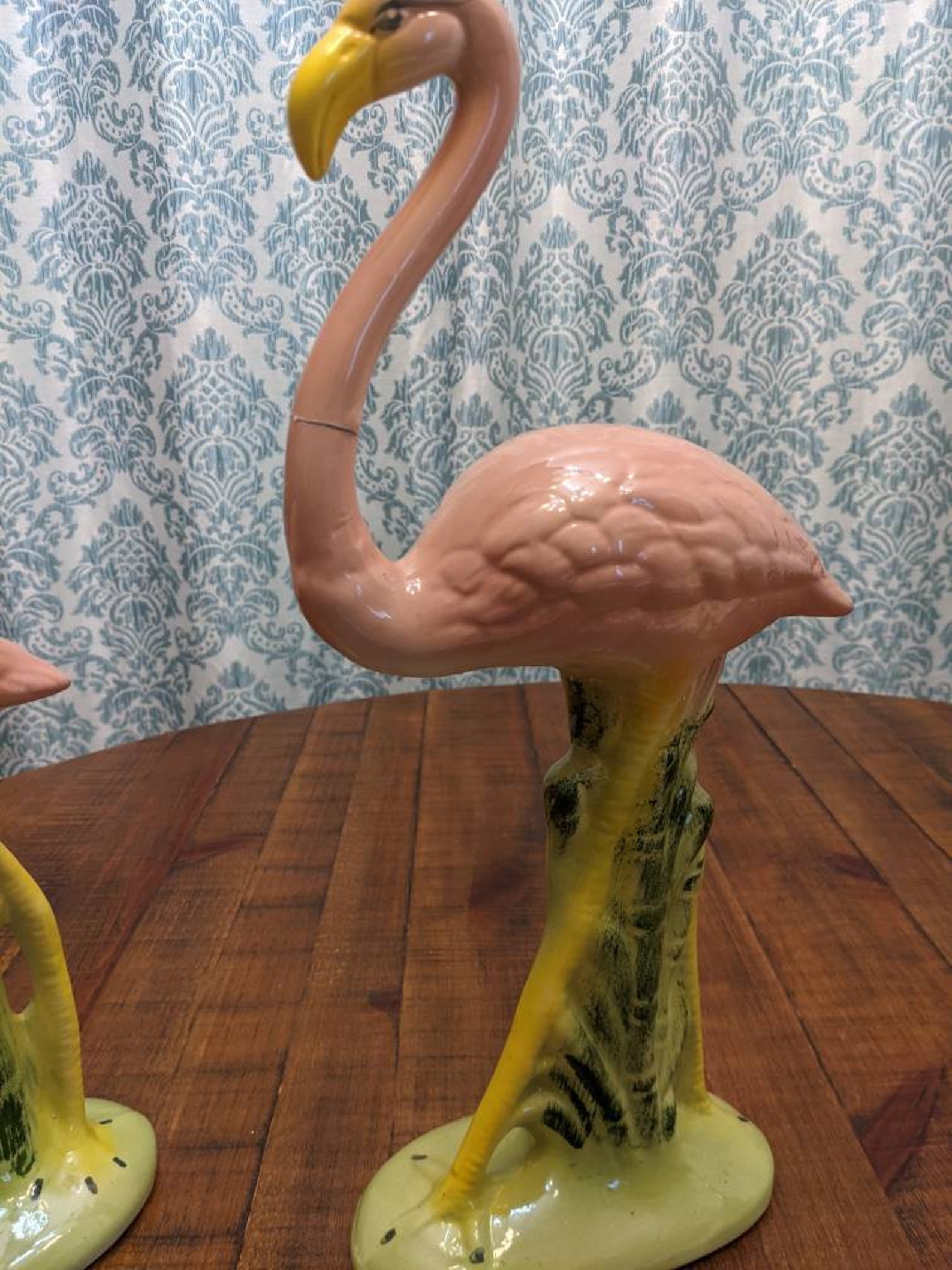 Large Pink Flamingos Ceramic Pink Flamingos Bohemian Home - Etsy