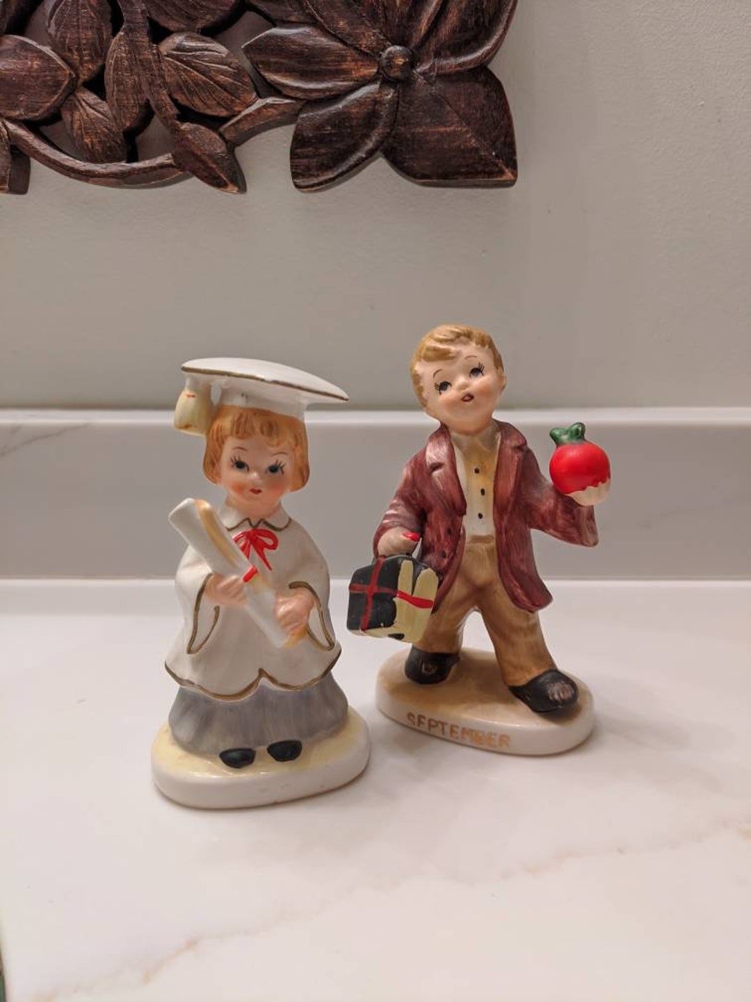 Lefton September Boy Figurine Graduation Figurine School Figure Ceramic ...