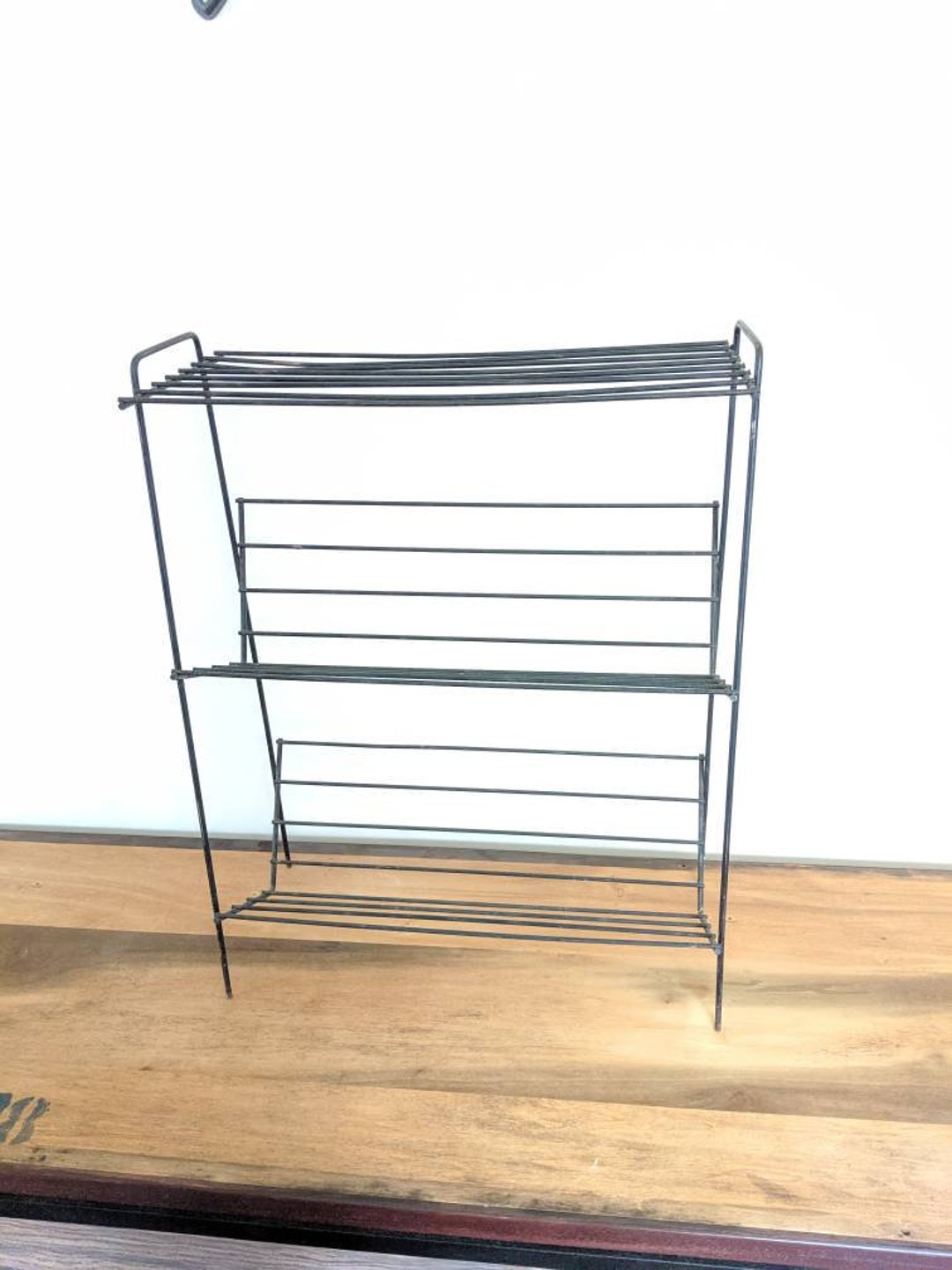 Retro Metal Record Stand Book Stand Mid Century Modern Metal Table ...