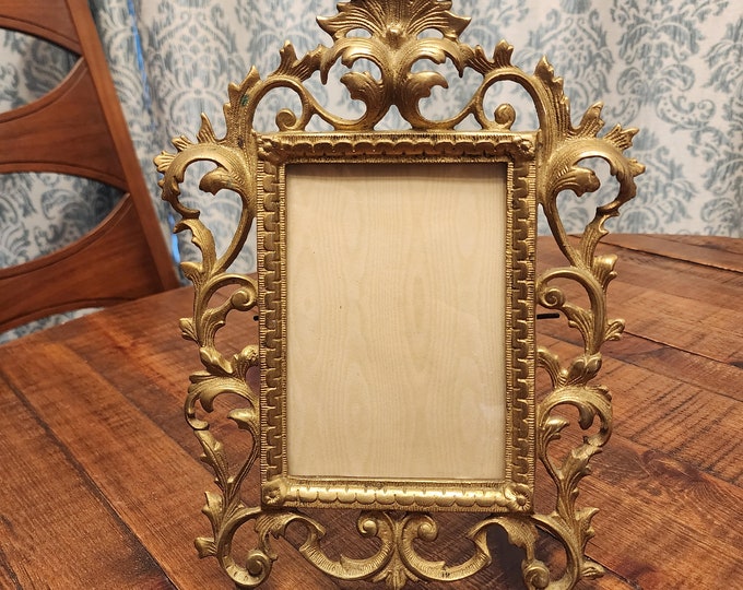 Ornate Picture Frame Solid Brass Picture Frame Hollywood Style Home ...