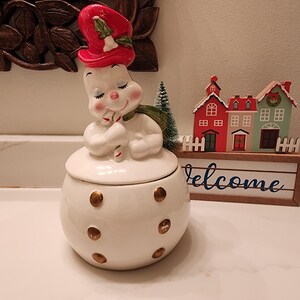 Lefton Snowman Cookie Jar Rare Lefton Christmas Figurines Kitsxhy ...