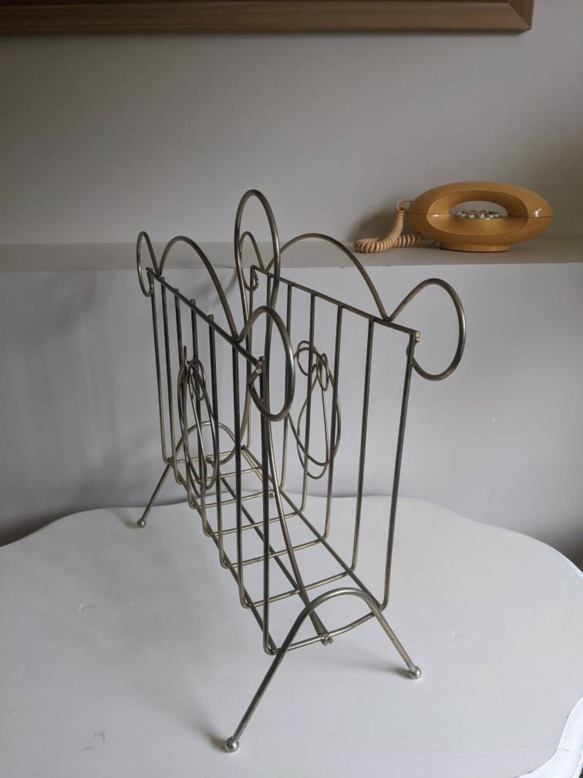 Wire Magazine Rack Mid Century Modern Storage Wire Record | Etsy