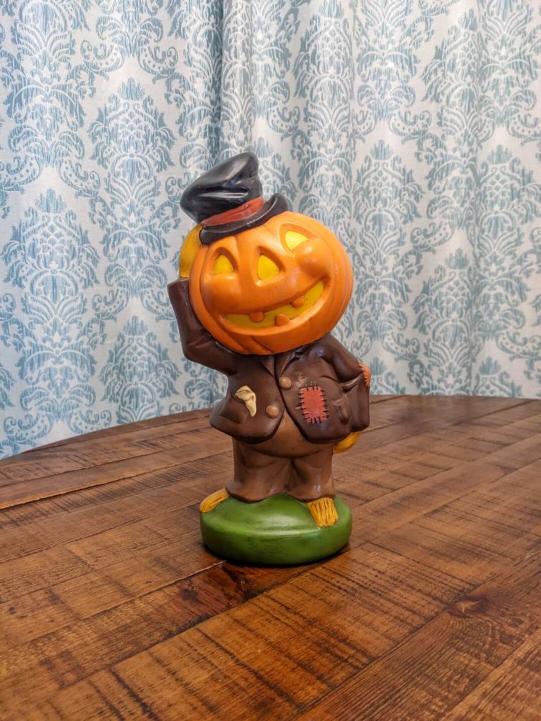 Ceramic Jack-o'-lantern Guy Ceramic Pumpkin Man Statue Retro Halloween ...