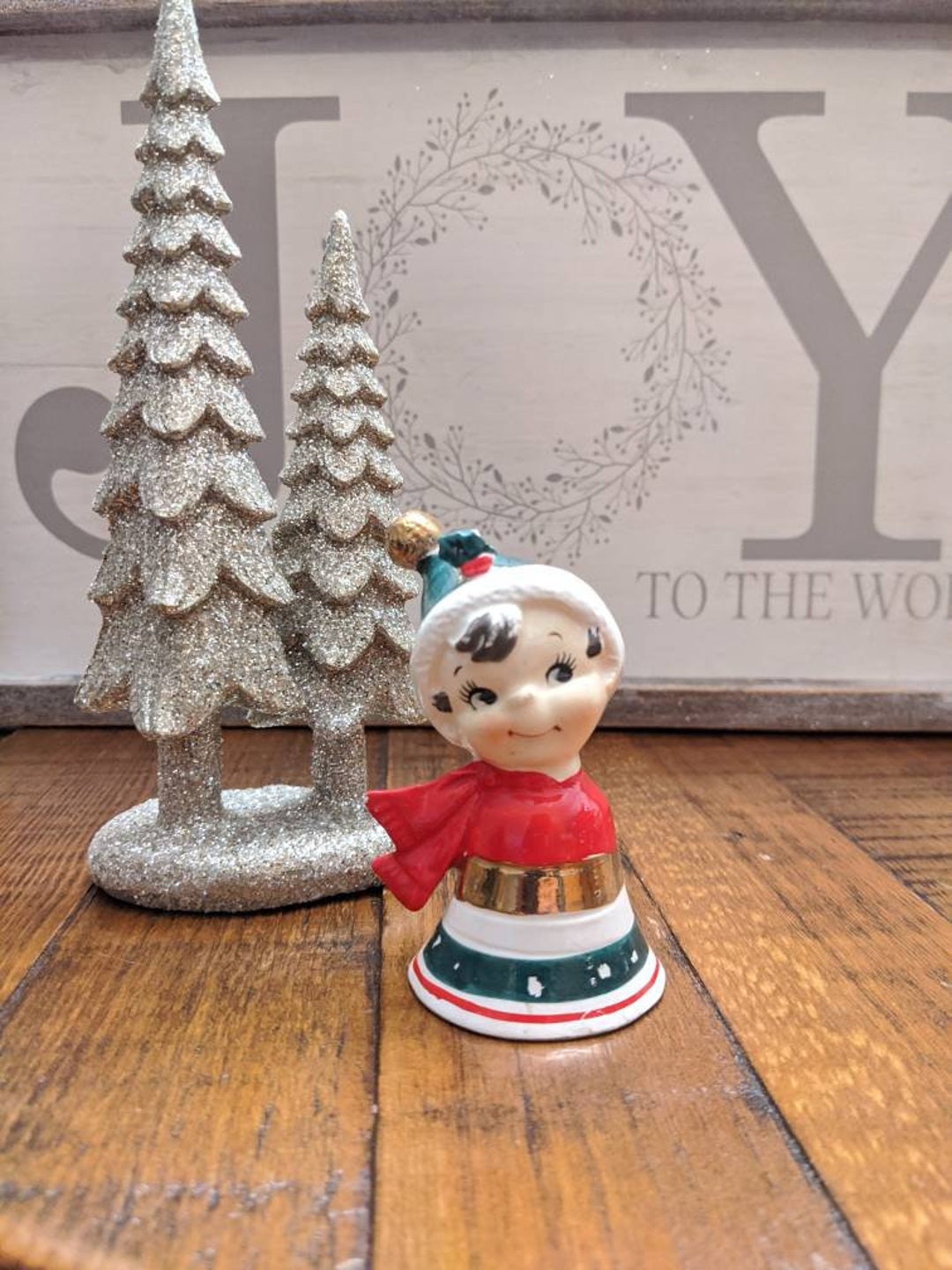 Lefton Elf Bell Ceramic Elf Collectible Christmas Figurine Holiday ...