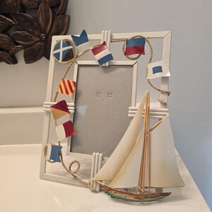 Sailboat Picture Frame Nautical Picture Frame Boating Decor Beach House ...