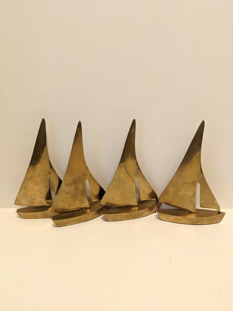 Brass Sailboat Paper Weights Brass Office Nautical Decor Brass - Etsy