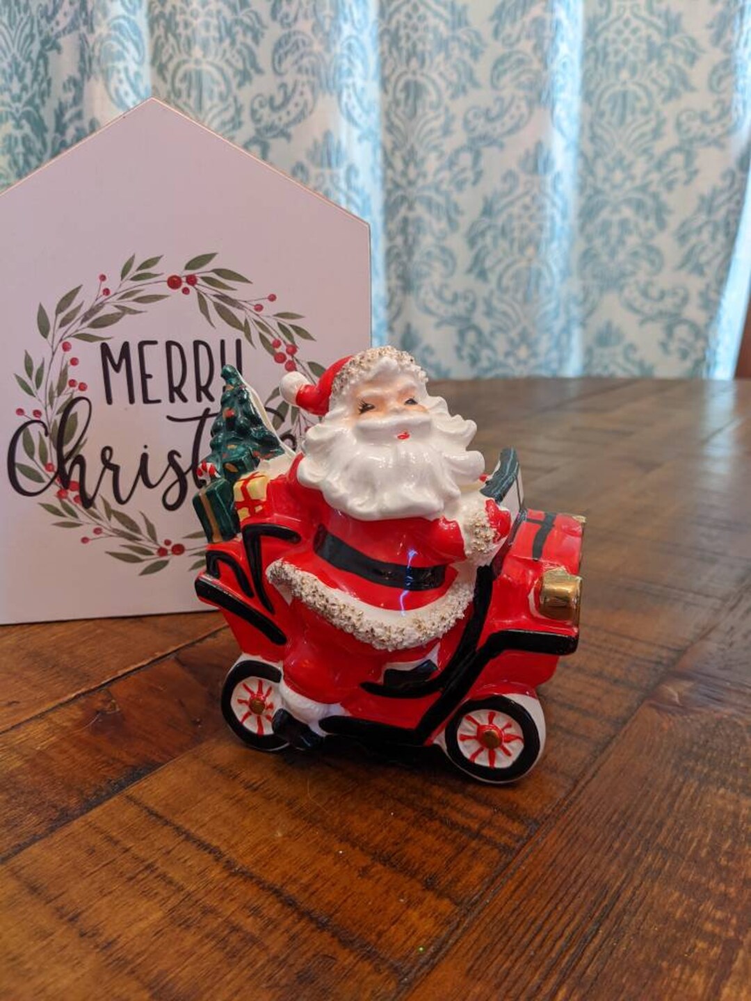 Enesco Santa Planner Ceramic Santa Planter Santa Santa With Sleigh ...