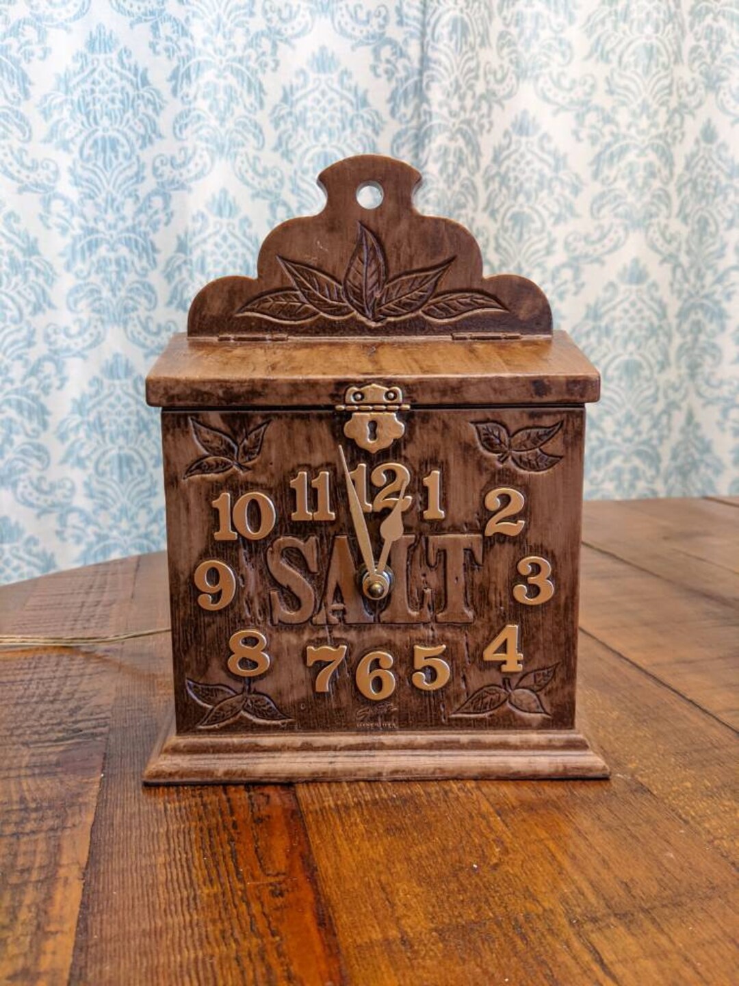 Salt Clock Plug in Kitchen Clock Wood Looking Box Clock Retro Kitchen ...