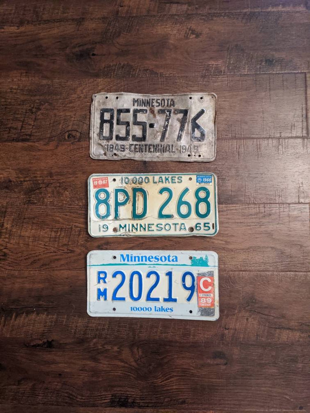 Minnesota License Plates Collectible Minnesota 1949 MN Plate 1965 MN ...