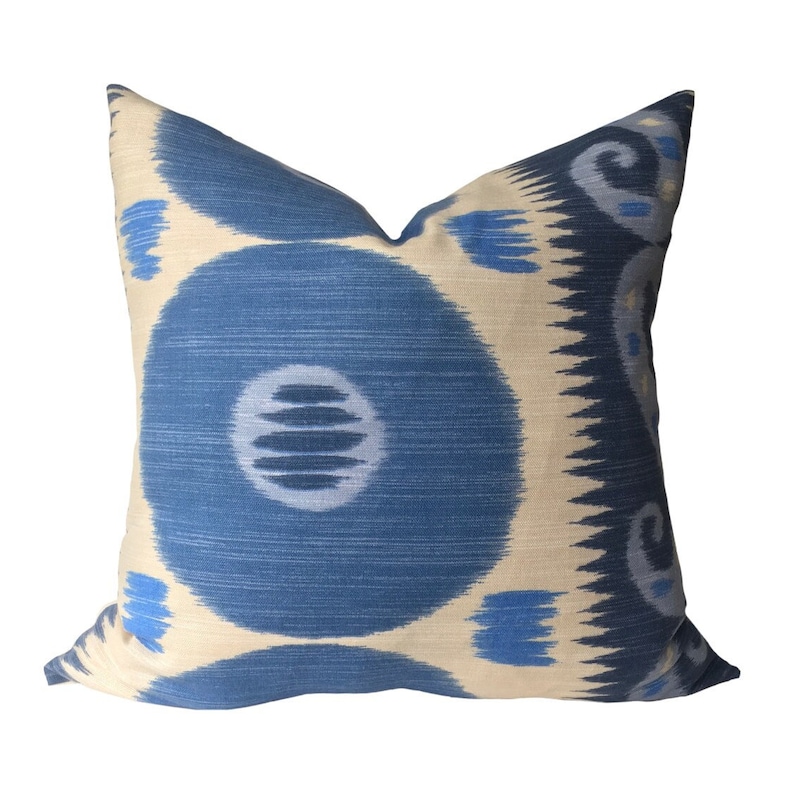 Indigo Ikat Pillow - Etsy