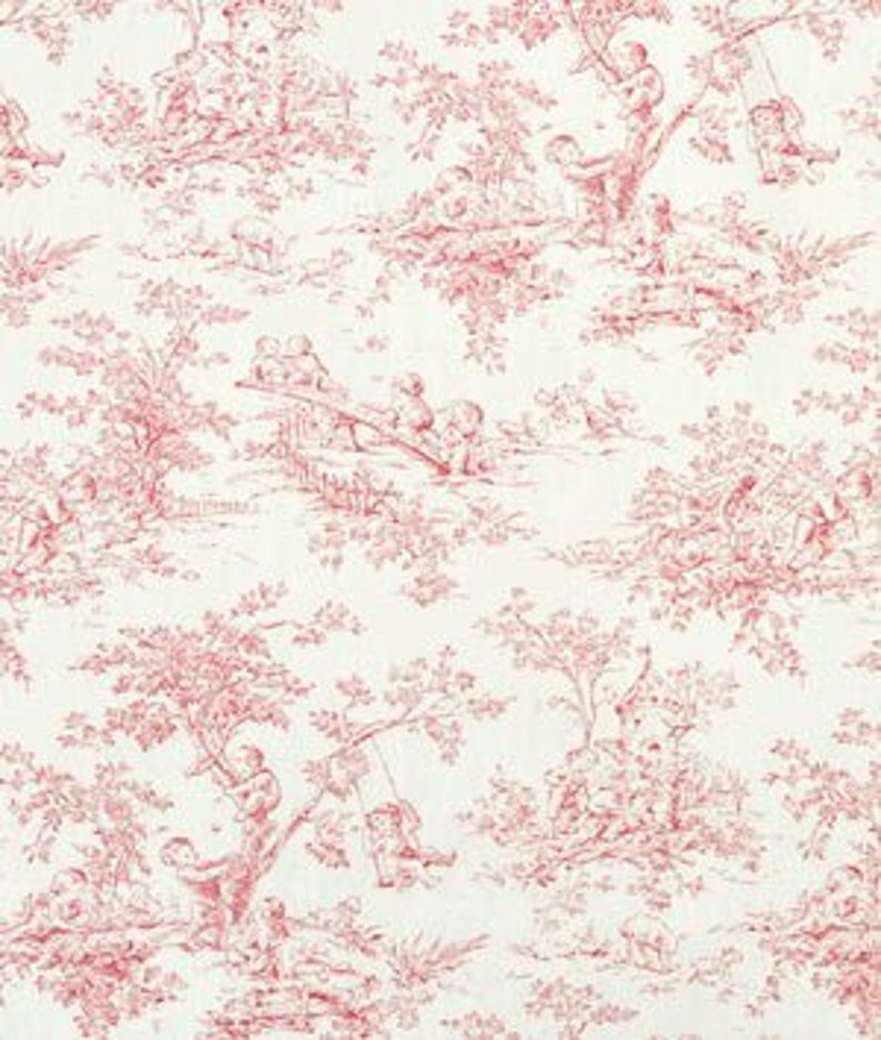Toile Pillow Cover Central Park Toile Pink and Cream - Etsy