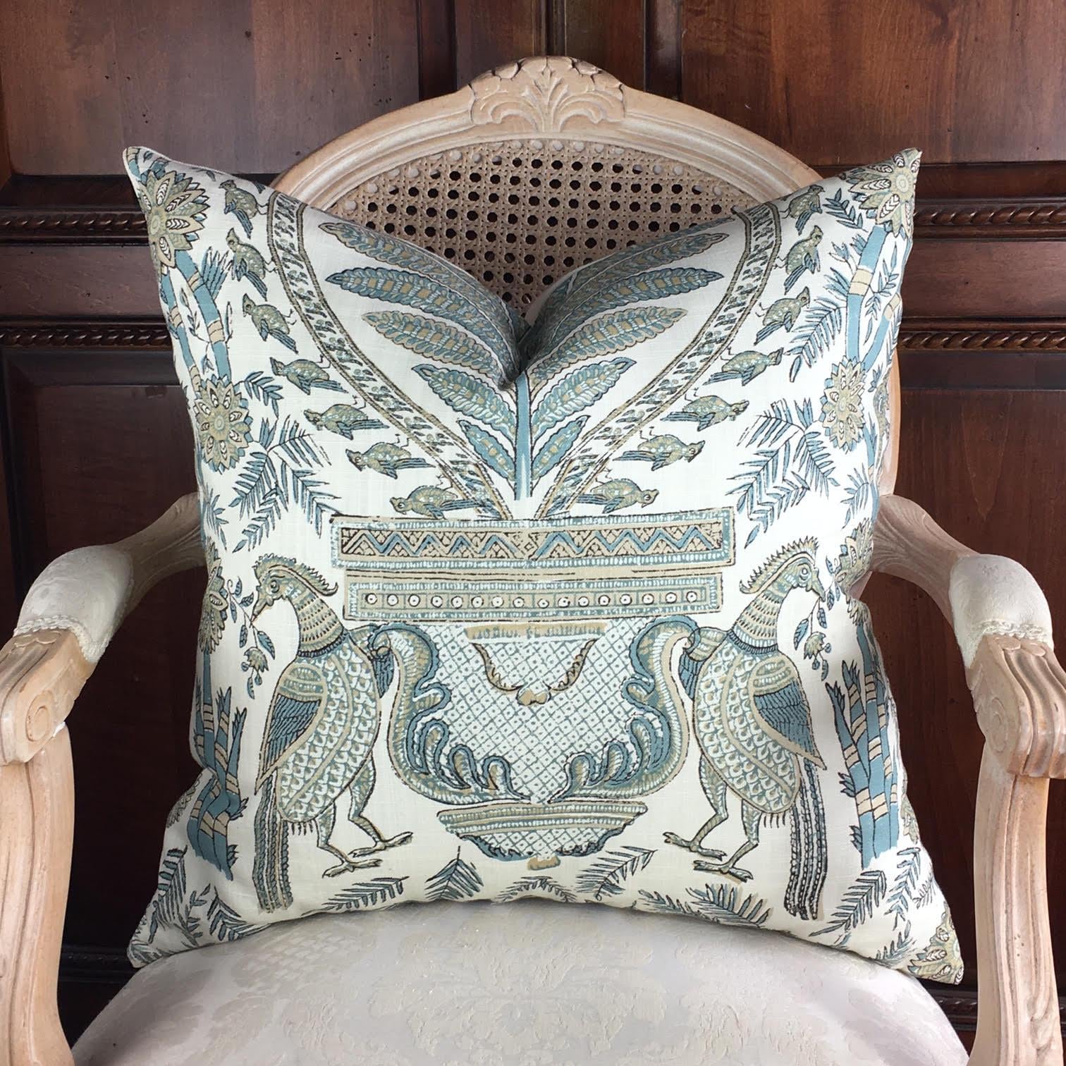 Blue Pillow Thibaut Palampore Designer Pillow Cover Robin's Egg Blue ...