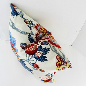 Designer Pillow Cover SAMOAN PLANTATION in Gem Red and Blue Floral ...