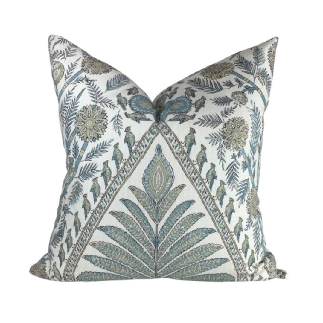 Blue Pillow Thibaut Palampore Designer Pillow Cover Robin's Egg Blue ...