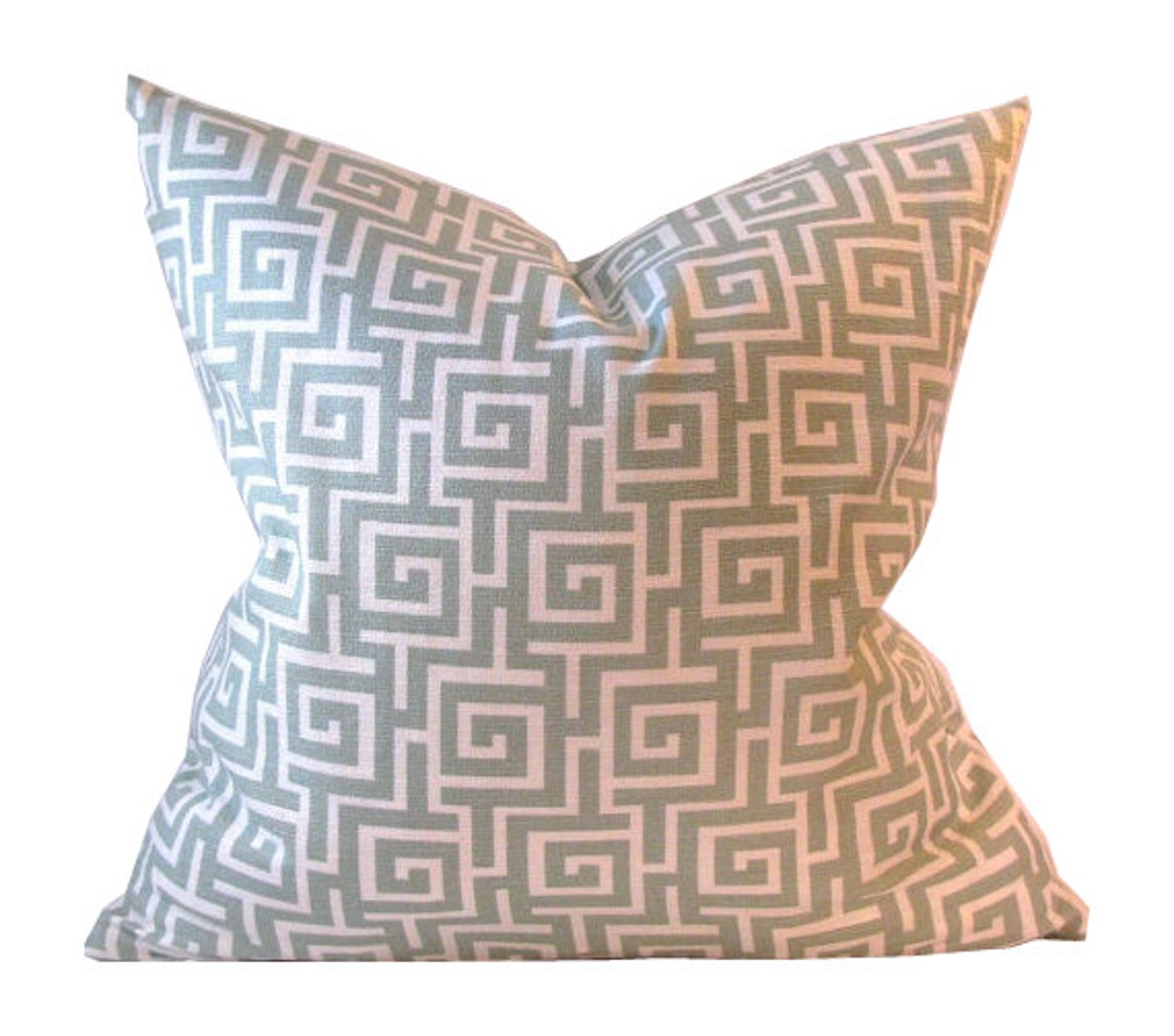 Greek Key Decorative Pillow Cover - Light Green Greek Key Pillow Covers ...