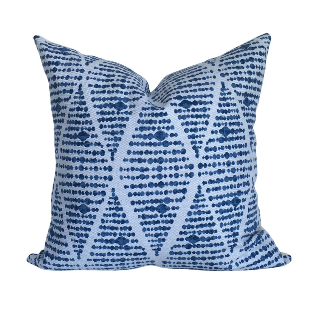 Blue Geometric Pillow Lyndhurst Dresden Sofa Pillow Indigo Blue ...