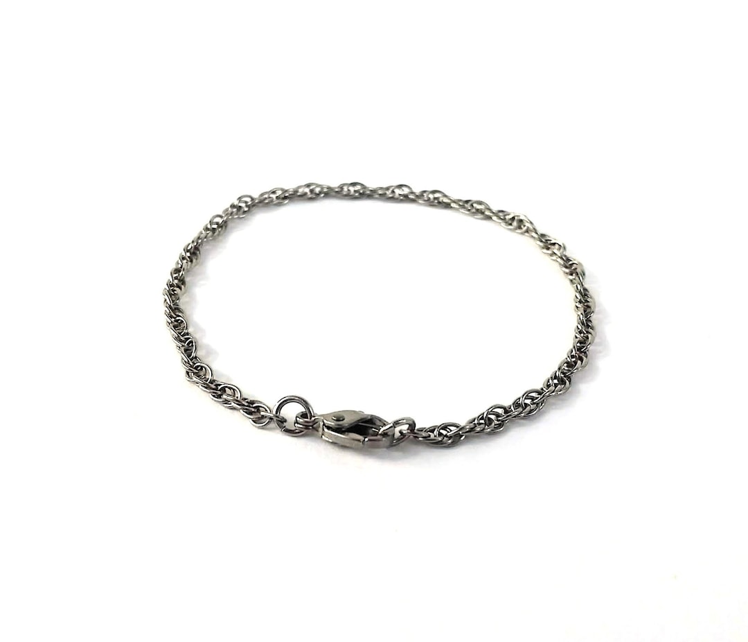 2.5mm Titanium Double Rope Chain Bracelet/anklet - Etsy