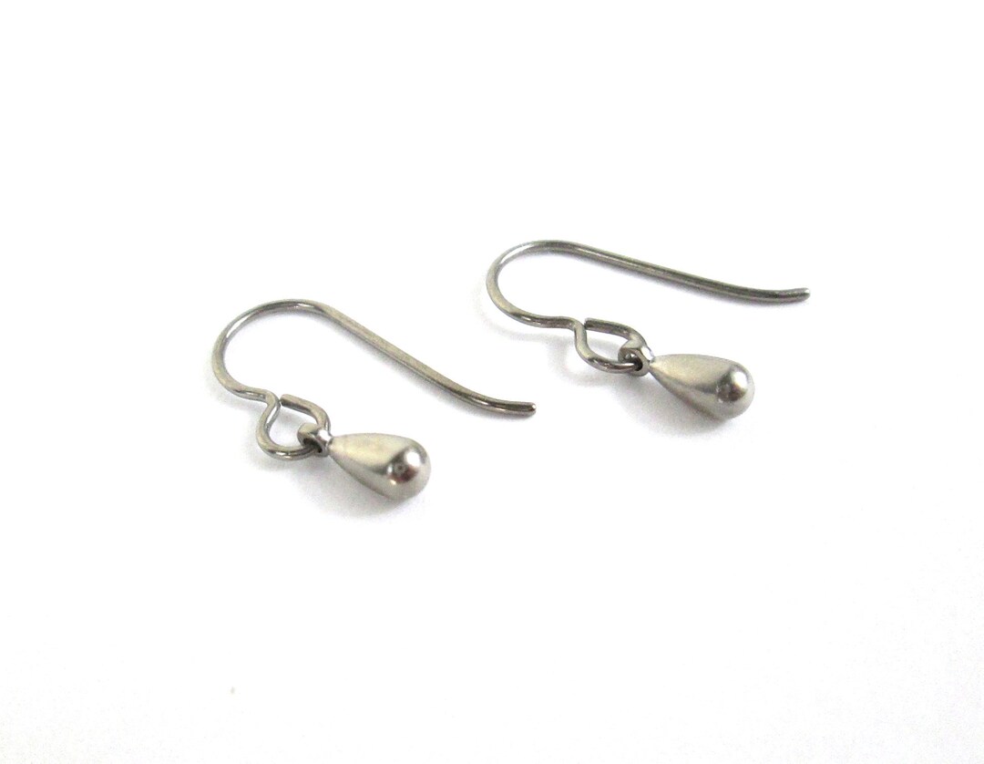 Pure Titanium Teardrop Earrings - Etsy