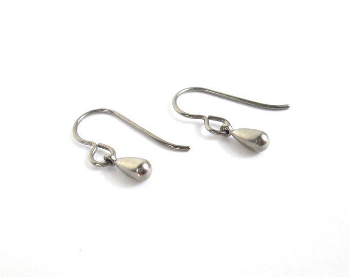 Pure Titanium Teardrop Earrings - Etsy