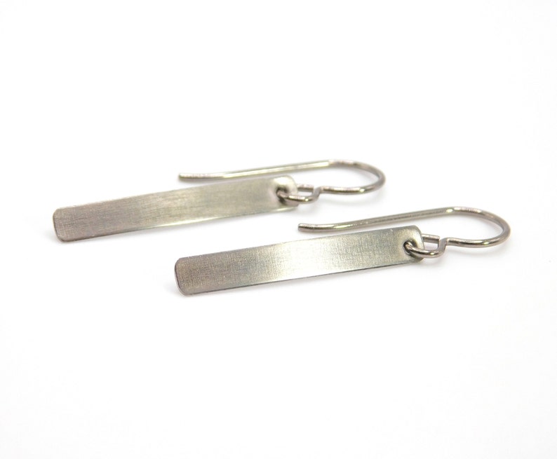 1 Pure Titanium Slim Rectangle Earrings | Etsy