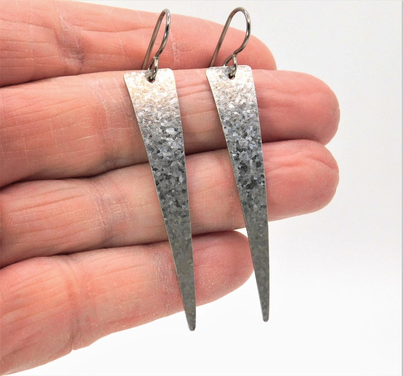 Long Krystal Titanium© Inverted Triangle Earrings - Etsy