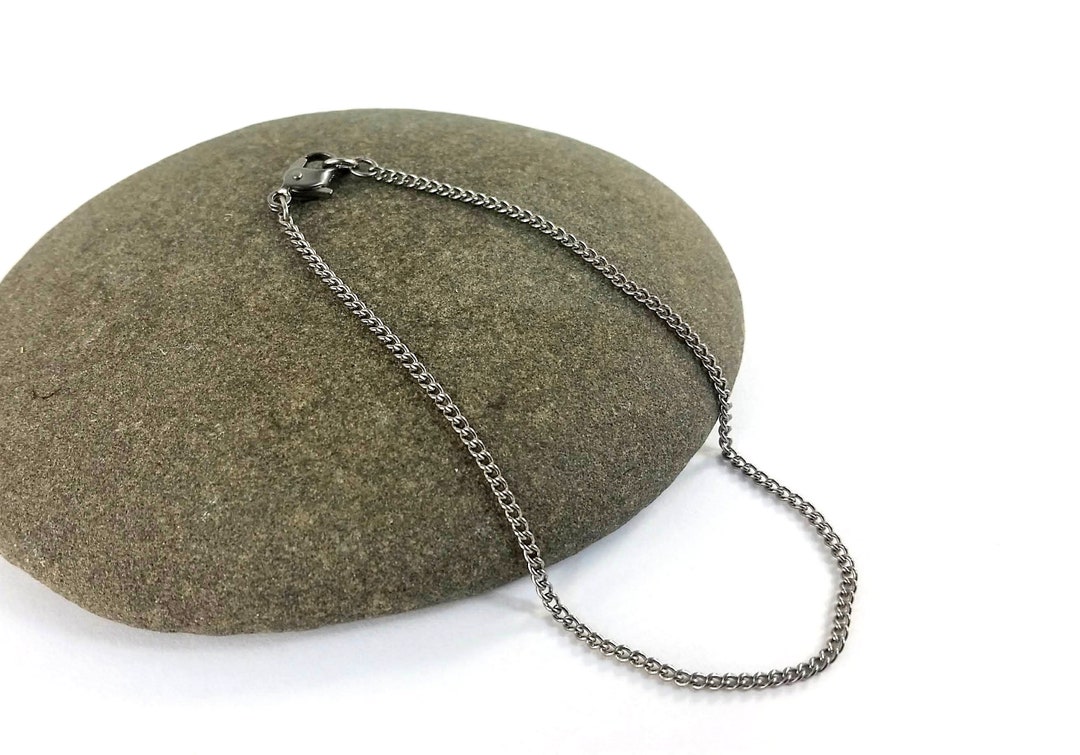 1.8mm Titanium Curb Chain Bracelet or Anklet - Etsy