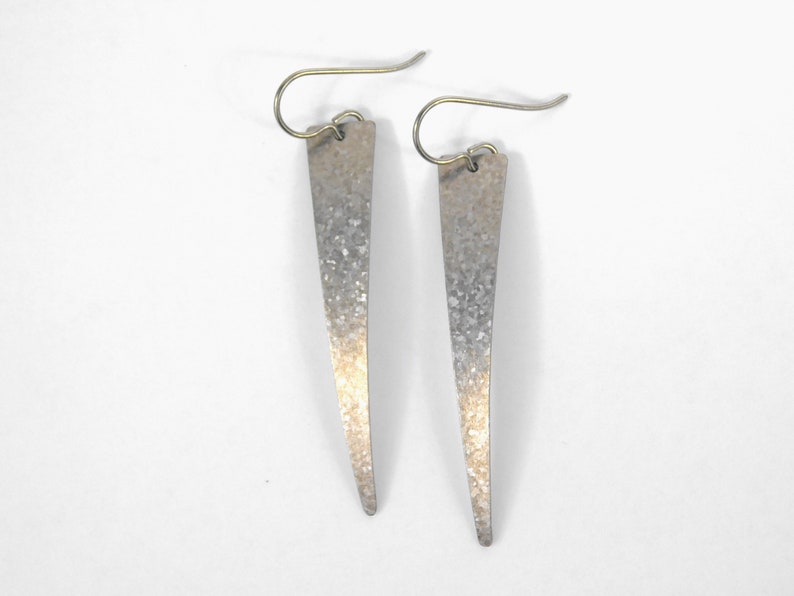 Long Krystal Titanium© Inverted Triangle Earrings - Etsy