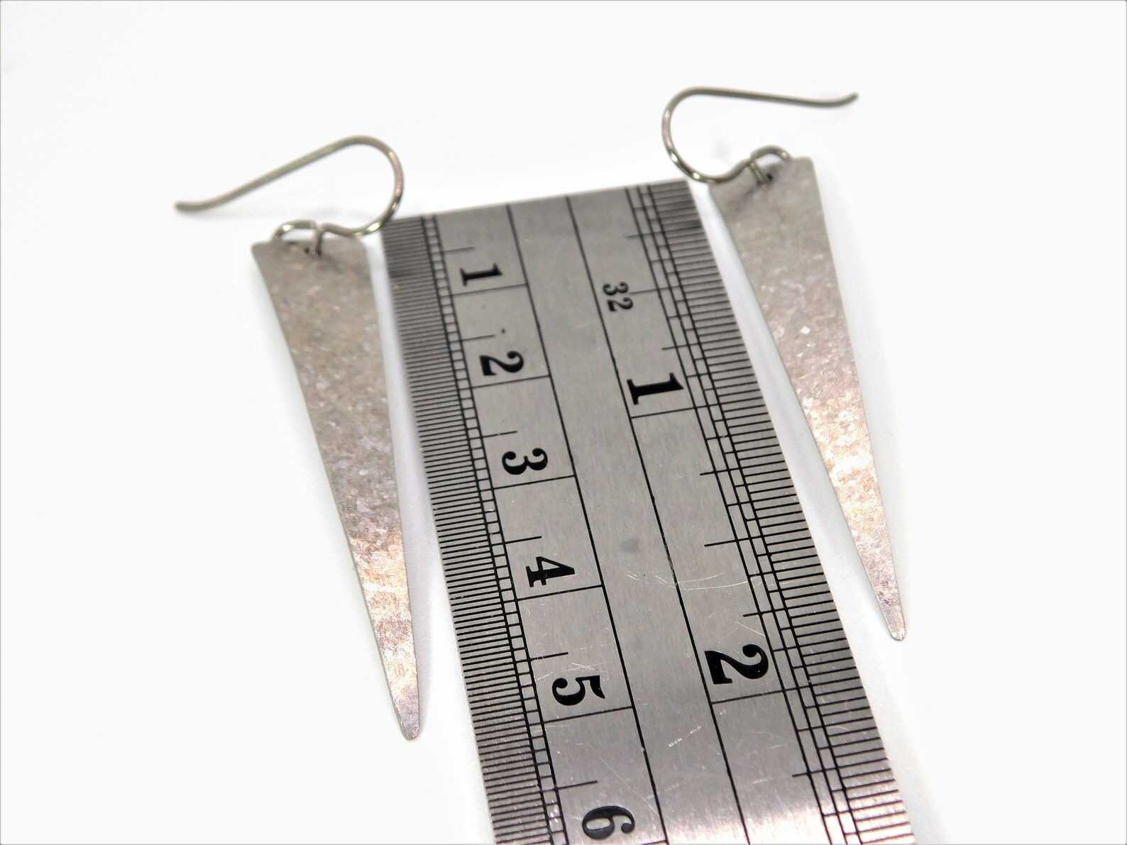 Long Krystal Titanium© Inverted Triangle Earrings | Etsy