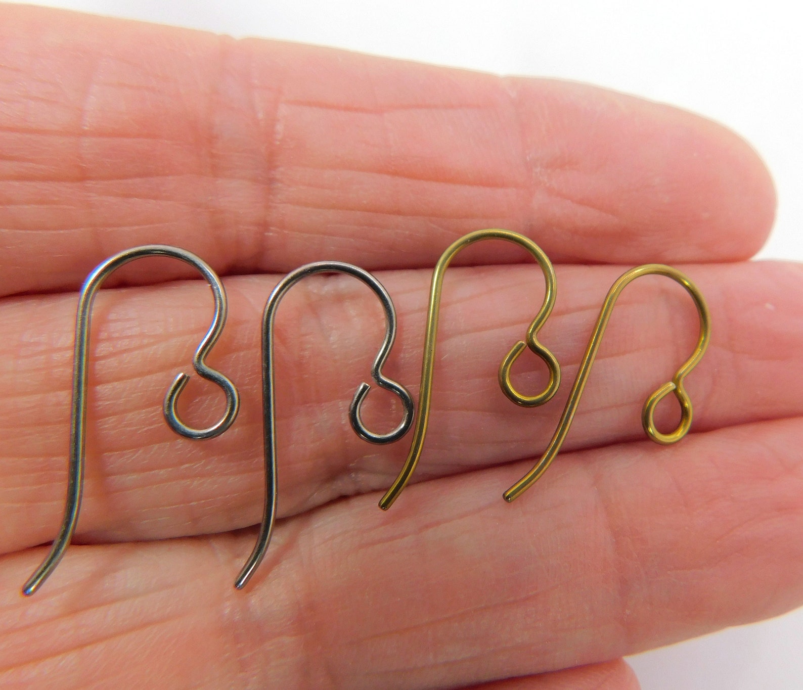 Pure Titanium Ear Wires Gold Tone Available - Etsy