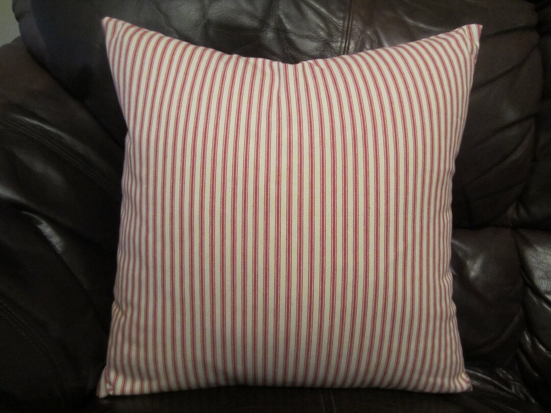 RED TICKING PILLOW - Etsy