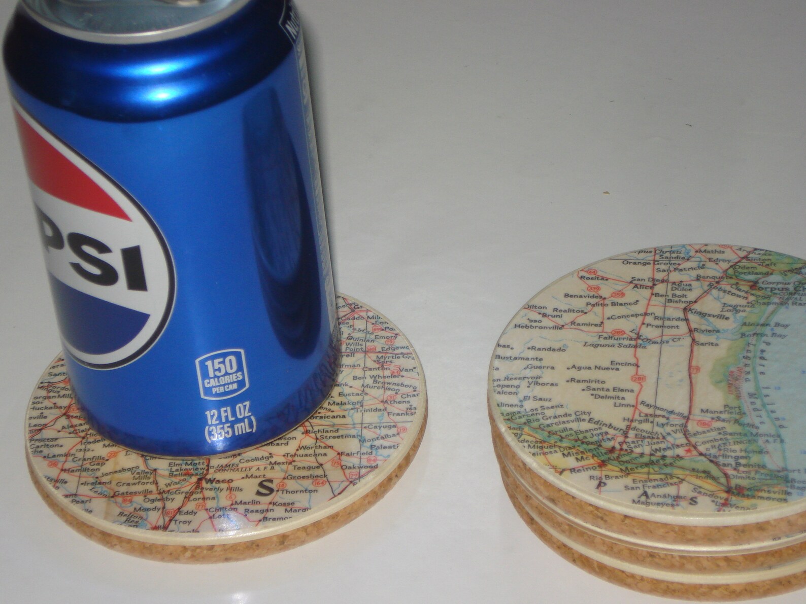 Vintage Texas Map Coasters, Round Coasters for Drinks - Etsy