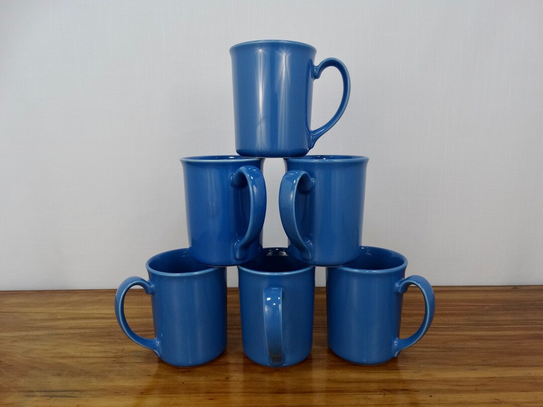 Vintage Corning Mugs Cornflower Blue 1970s Set of 6 - Etsy