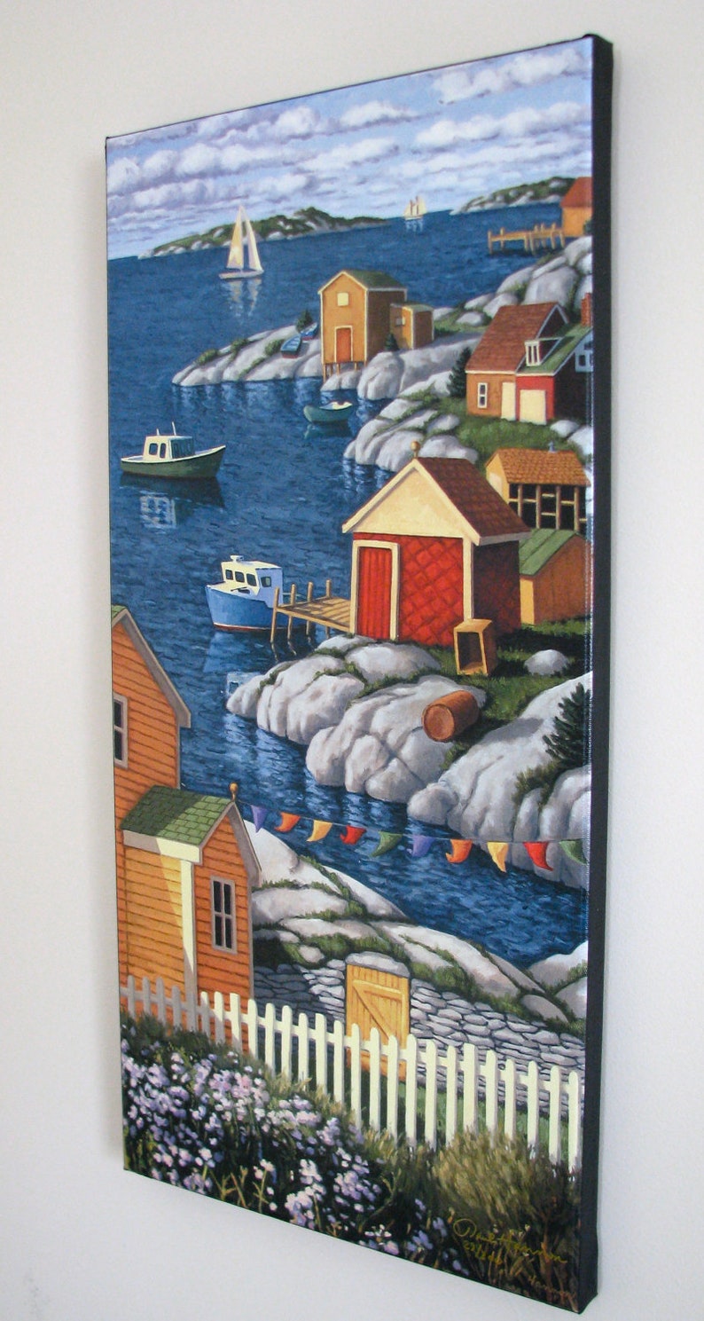 Along the Shore 24 X 12 Stretched Canvas Print by - Etsy