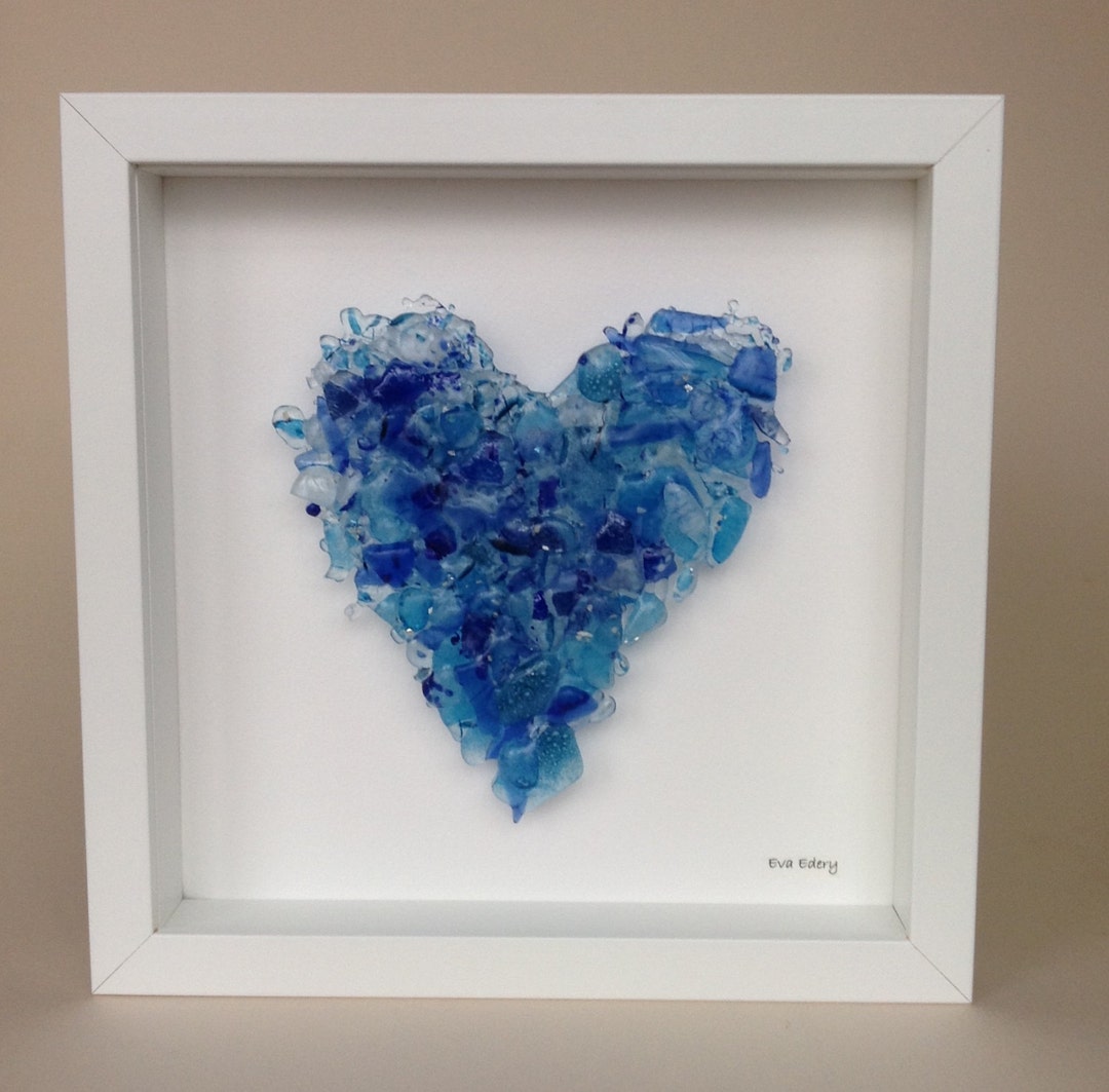 Bespoke Heart With Chuppah Glass, Chuppah Glass Art, Wedding Shards ...