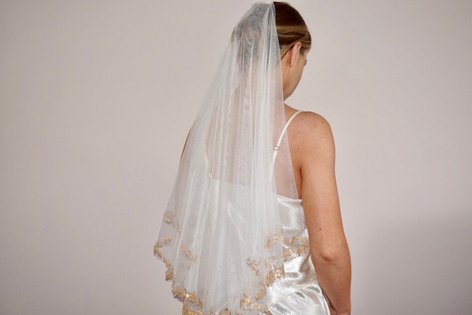 Gold Trim Drop Veil - Etsy