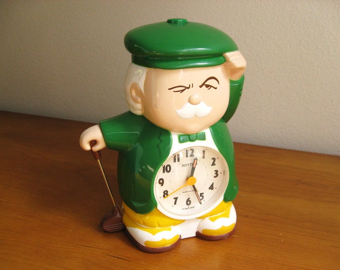 Vintage Rhythm Golfer Clock, Rhythm Speak up Alarm Clock, Rhythm Old ...