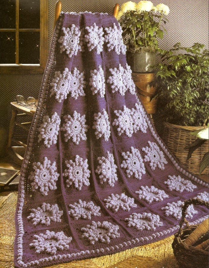 PDF Vintage Afghan Pattern to Crochet Starlight Giant Snowflakes - Etsy