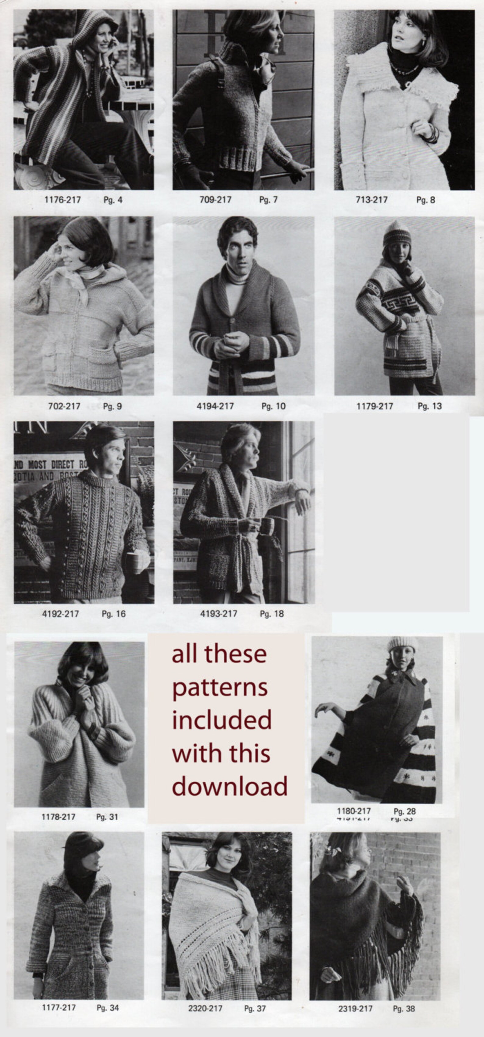 PDF 1970 Mens Collegiate Sweater Varsity Cardigan Knit & Crochet ...