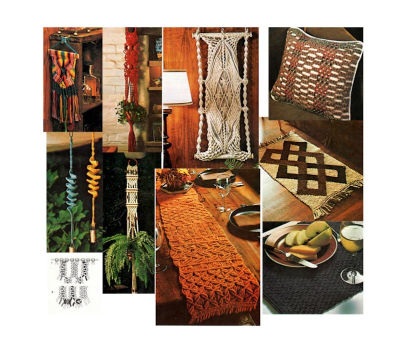 Vintage Macrame Table Runner Pattern Instant Download PDF Pattern Book ...