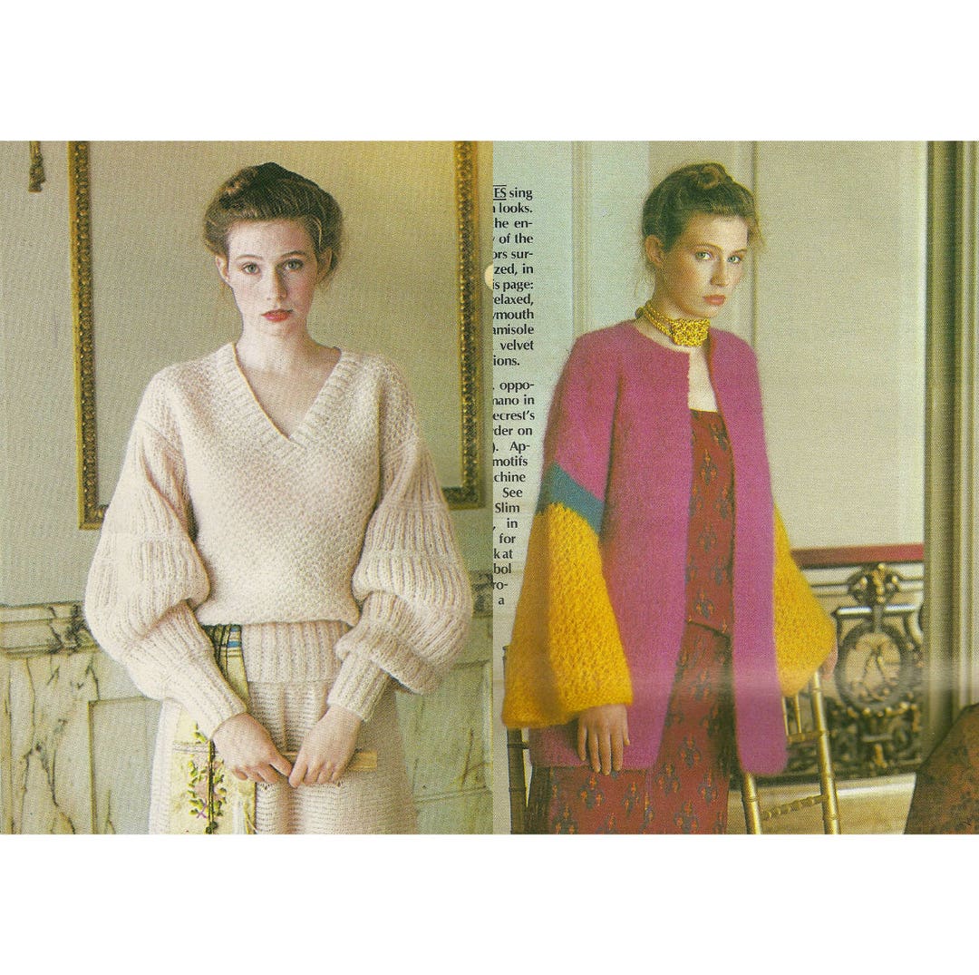 PDF Womens Balloon Sleeve Sweater and Mohair Jacket 2 Sweater Patterns ...