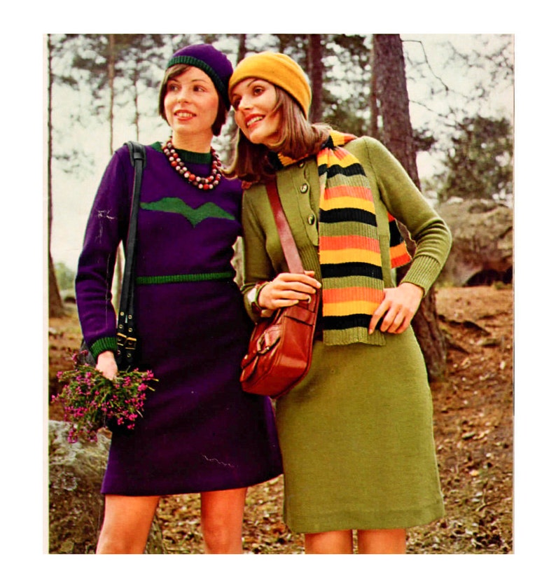 PDF 1970s Knitting Crochet Pattern Womens Sweater Dress Winter Coat and ...