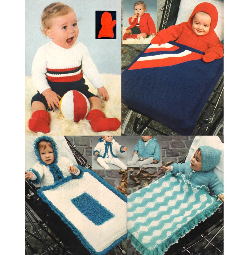 PDF 1970s Vintage Pattern Baby Toys, Nursery Items and Outfits to Knit ...