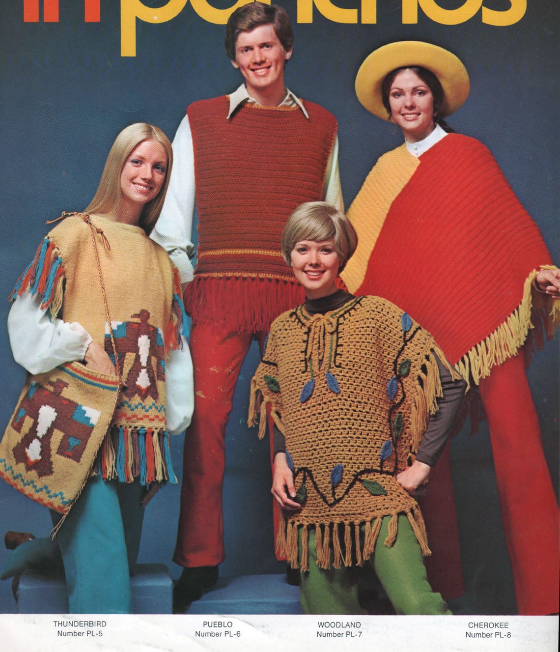 PDF Thunderbird Poncho 1970 8 Ponchos Instant Download Crochet Knitting ...