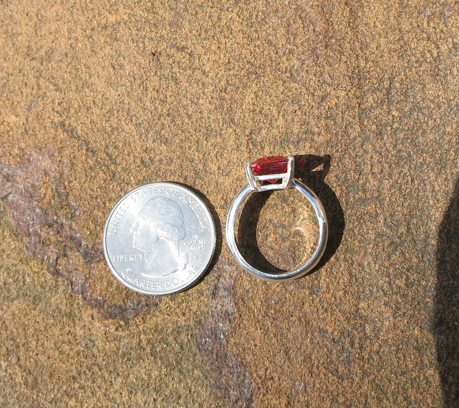 Natural Orange Zircon and Sterling Silver Ring. - Etsy