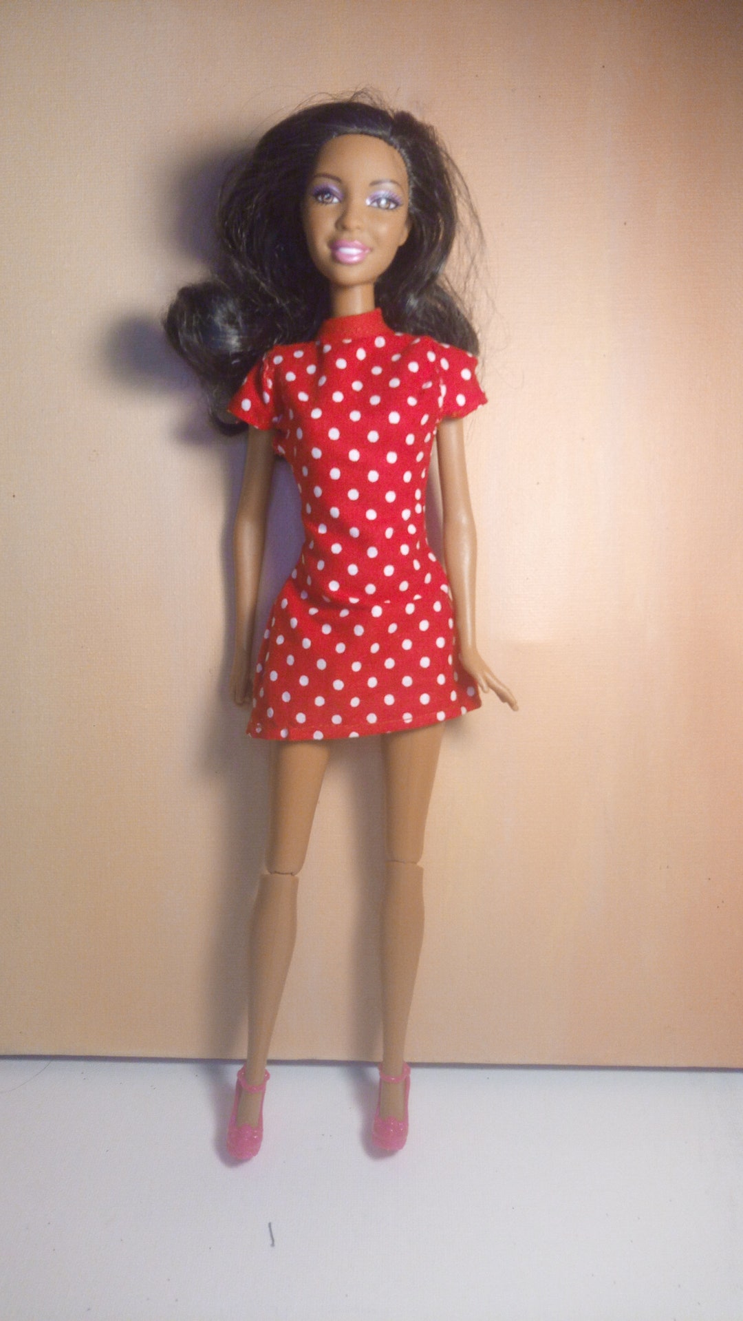 Mod Mini Dress for Barbie Red Polka Dot Cap Sleeves - Etsy