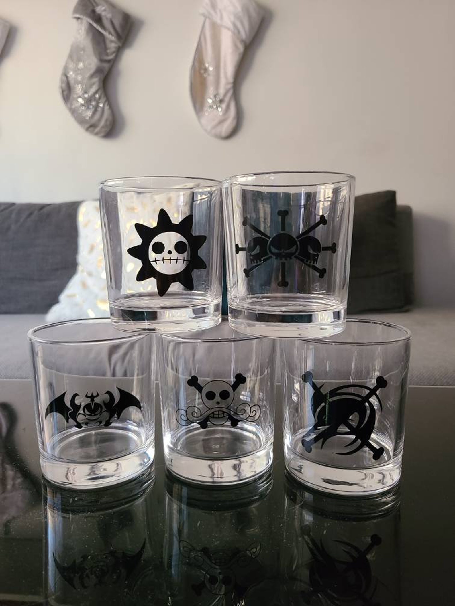 One Piece Pirate Flag Symbols Inspired Whiskey Decanter Etsy