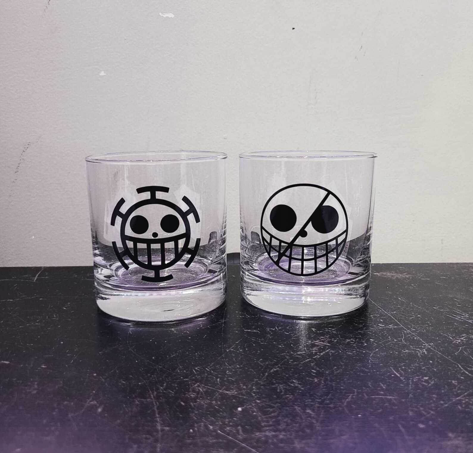 One Piece Pirate Flag Symbols Inspired Whiskey Decanter Etsy