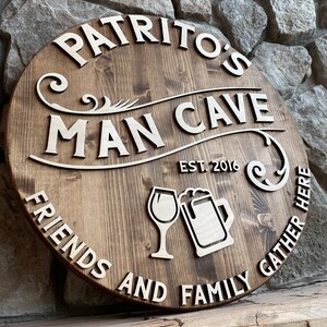 Man Cave, Personalized Bar Sign, Basement Bar Sign, Family & Friends ...