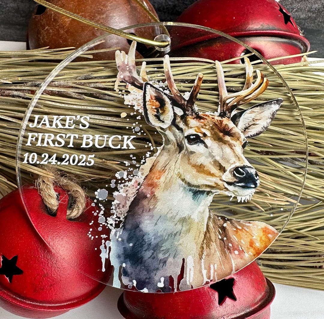 First Buck Christmas Ornament, Deer Ornament, Buck Ornament, Customized ...