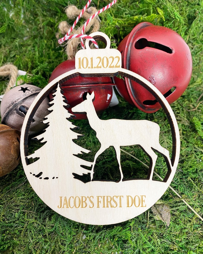 First Doe Christmas Ornament, Deer Ornament, Doe Ornament, Wood ...